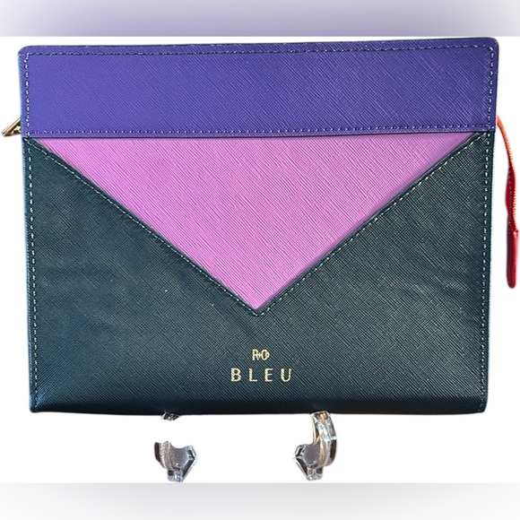 R+Co | Bags | Rco Bleu Clutch Or Cosmetics Bag In A Beautiful Tri Color ...